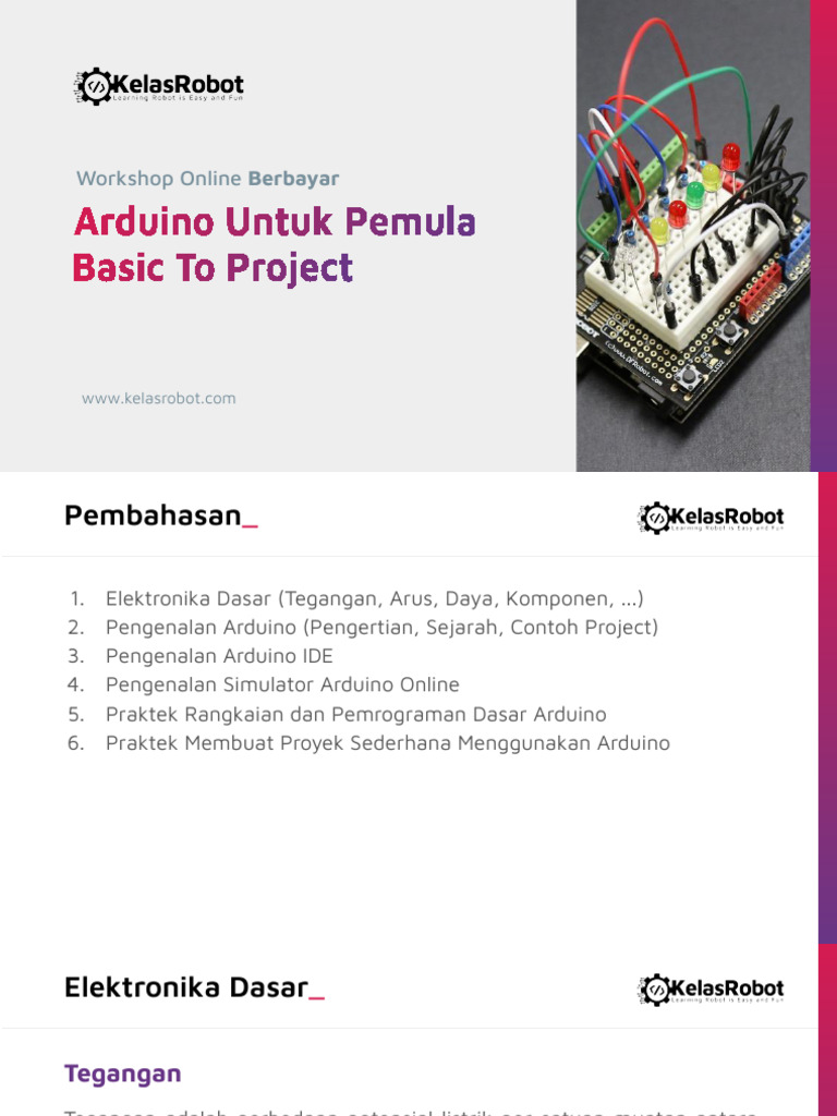 Pelatihan Arduino - 1. ELEKTRONIKA DAN ARDUINO DASAR | PDF