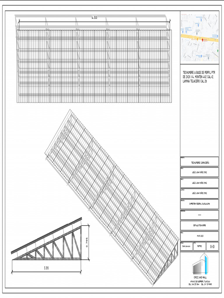 Armaduras Calpulalpan - Plano - X-01 - DETALLE TECHUMBRE | PDF