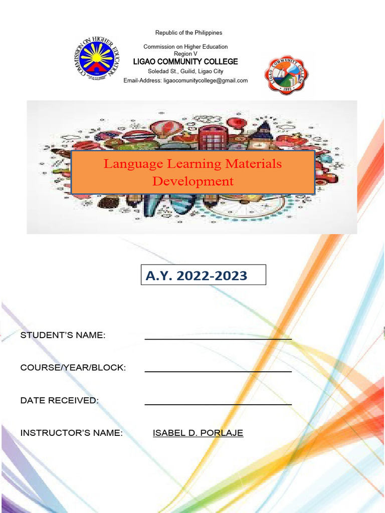 LEARNING MATERIAL 1 Language Learning Materials Development 1 | PDF | Learning | Teachers