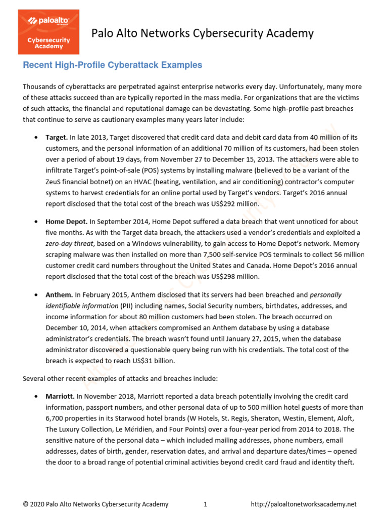 High-Profile Cyberattack Case Studies | PDF | Security | Computer Security