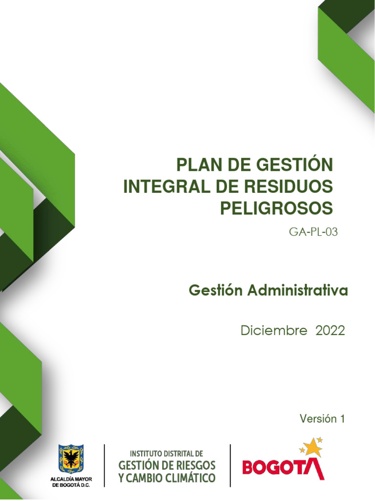 Plan de Gestión Integral de Residuos Peligrosos RECICLAJE | PDF | Residuos | Materiales