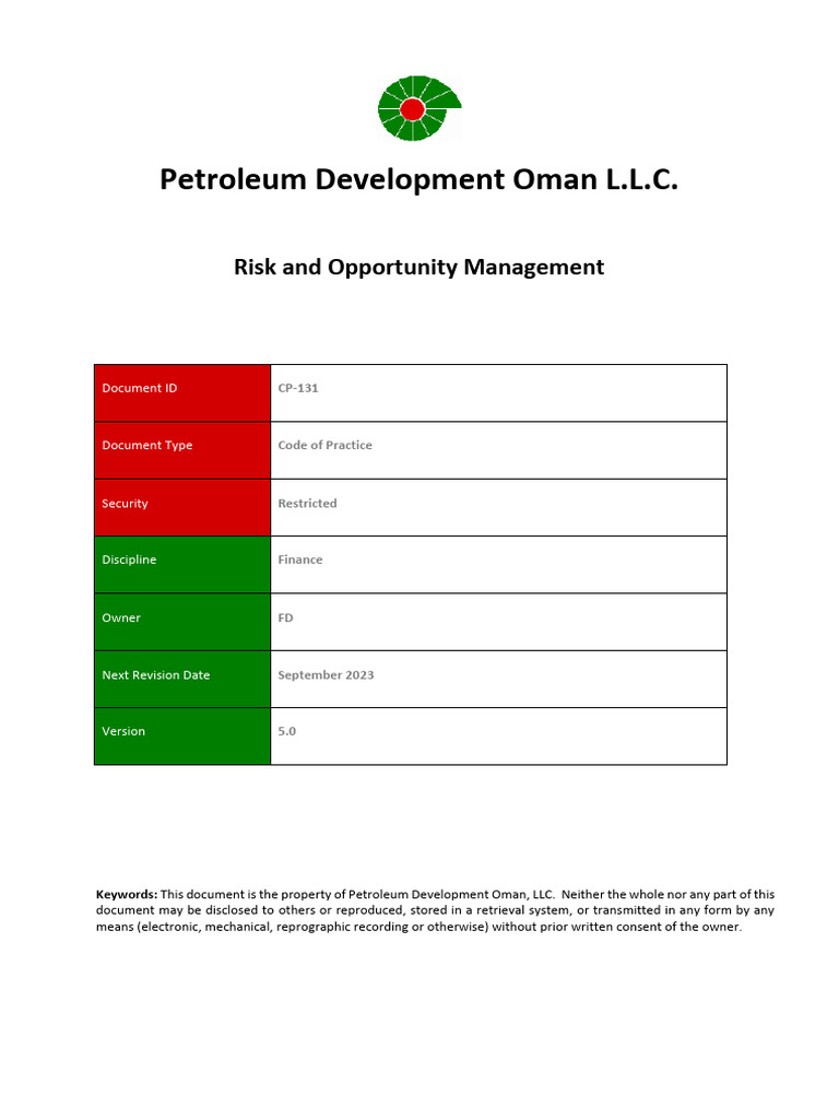 CP 131 | PDF | Risk | Risk Management