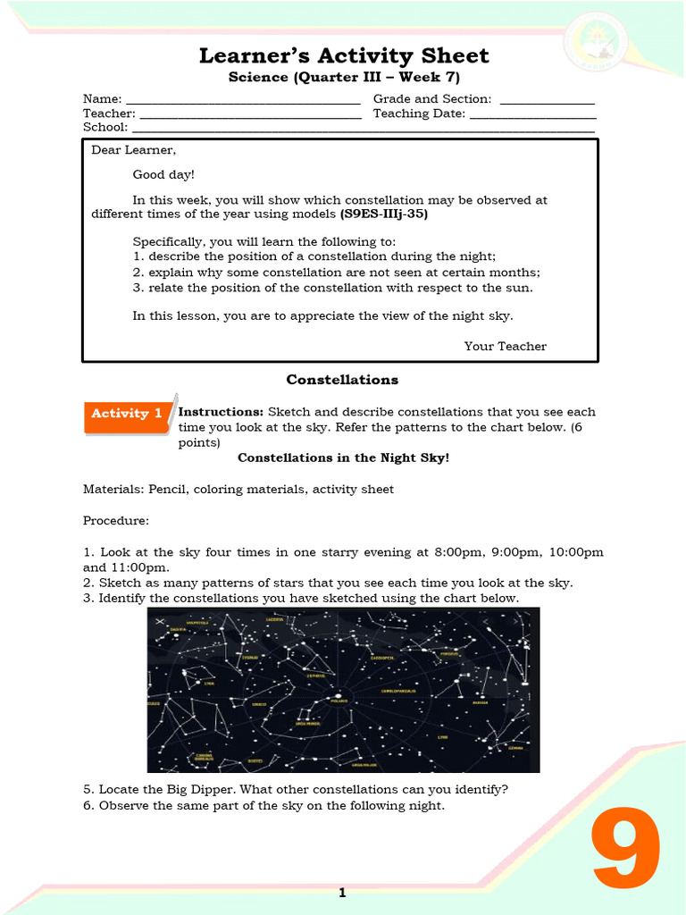 Learner's Activity Sheet: Science (Quarter III - Week 7) | Download ...