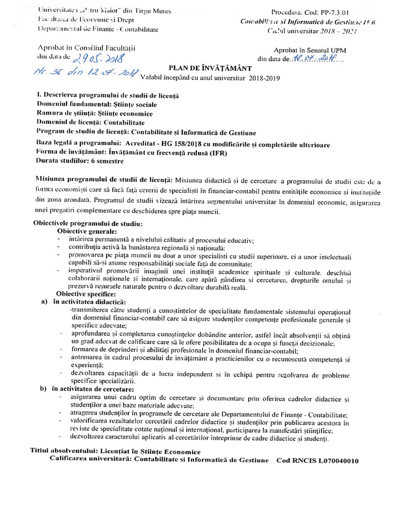 Contabilitate Si Informatica de Gestiune Invatamant Cu Frecventa Redusa ...