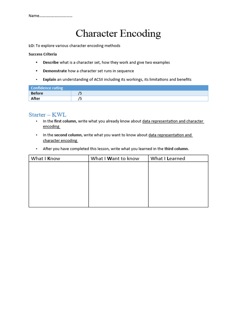 Lesson 3 Character Encoding | PDF