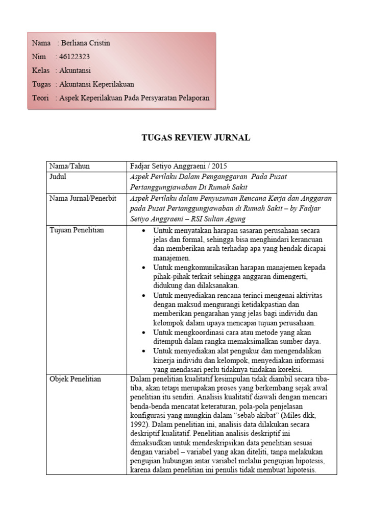 Review Jurnal 1 Bu Kiki | PDF