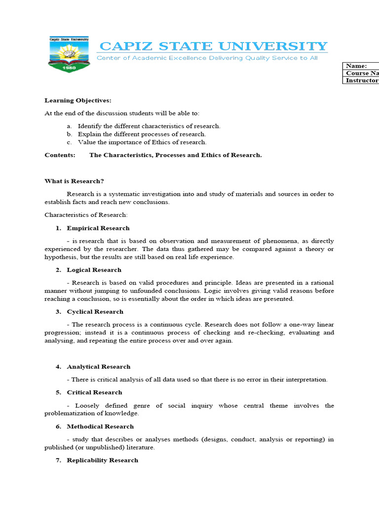 Handouts in Research 1 Lademora Cj. | PDF | Scientific Method | Copyright