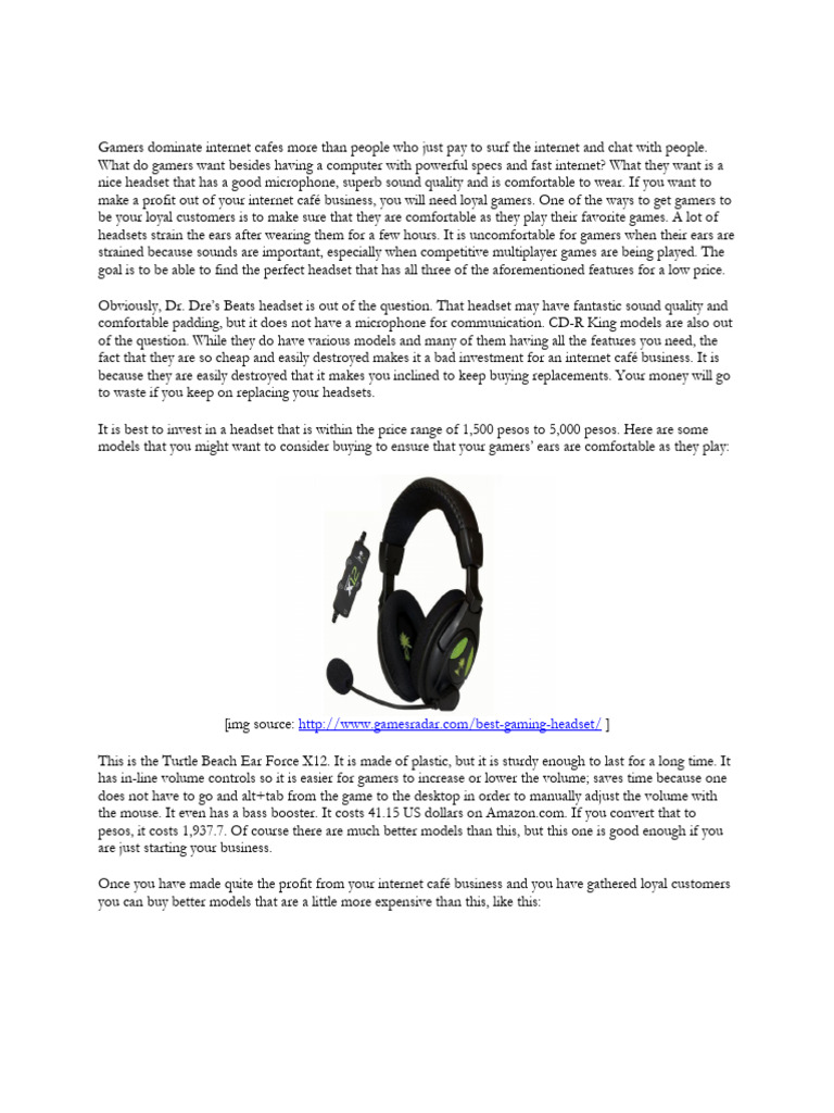 The Best Headsets For Your Internet Café | Download Free PDF | Headphones