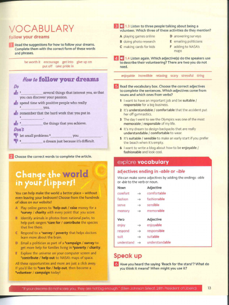 ACTIVITIES UNIT 1 - Gold Experience B1+ Student Book - Compressed | PDF