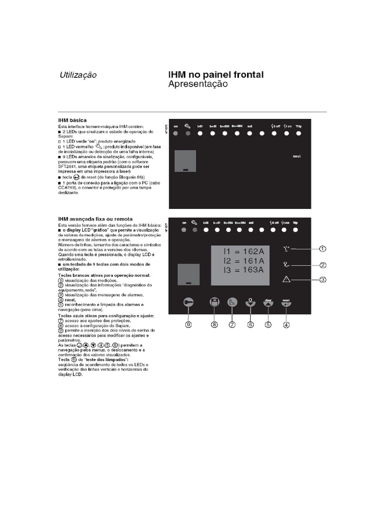Programacao Pelo DisplaySepam1000 S40 | PDF