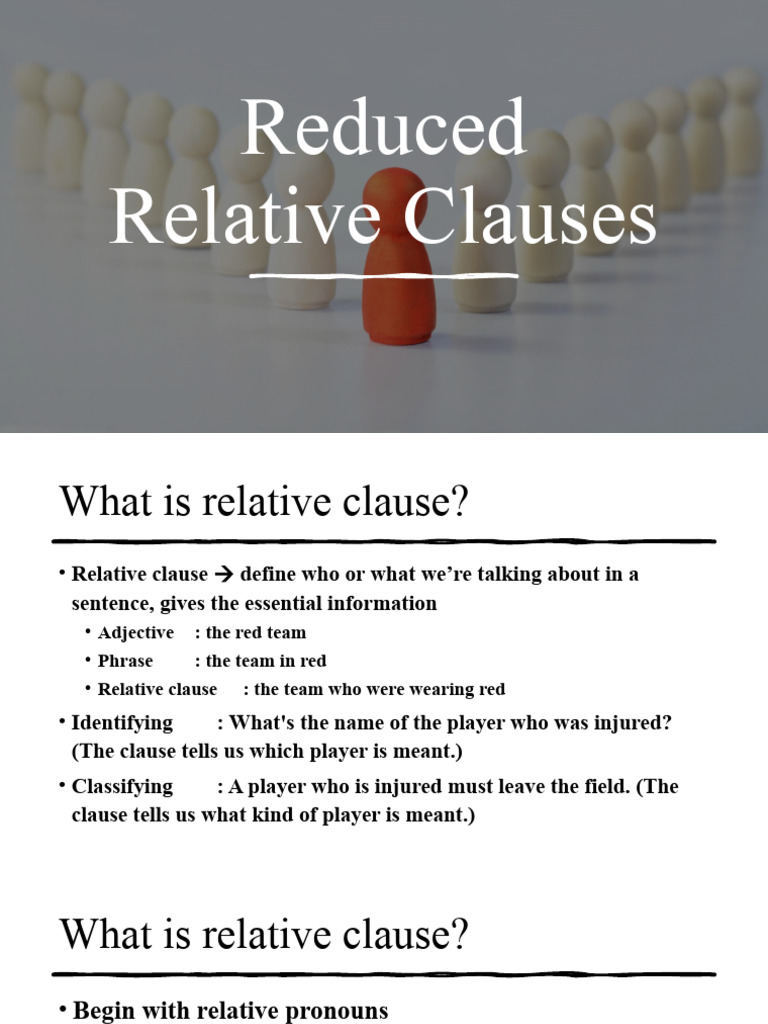 Reduced Relative Clauses in English 2 | PDF