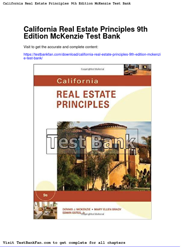 Dwnload Full California Real Estate Principles 9th Edition Mckenzie ... Dwnload Full California Real Estate Principles 9th Edition Mckenzie ...