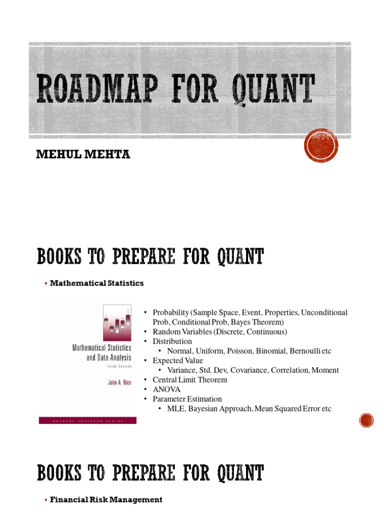 Roadmap For Quant 1705217537 | PDF | Derivative (Finance) | Option (Finance)