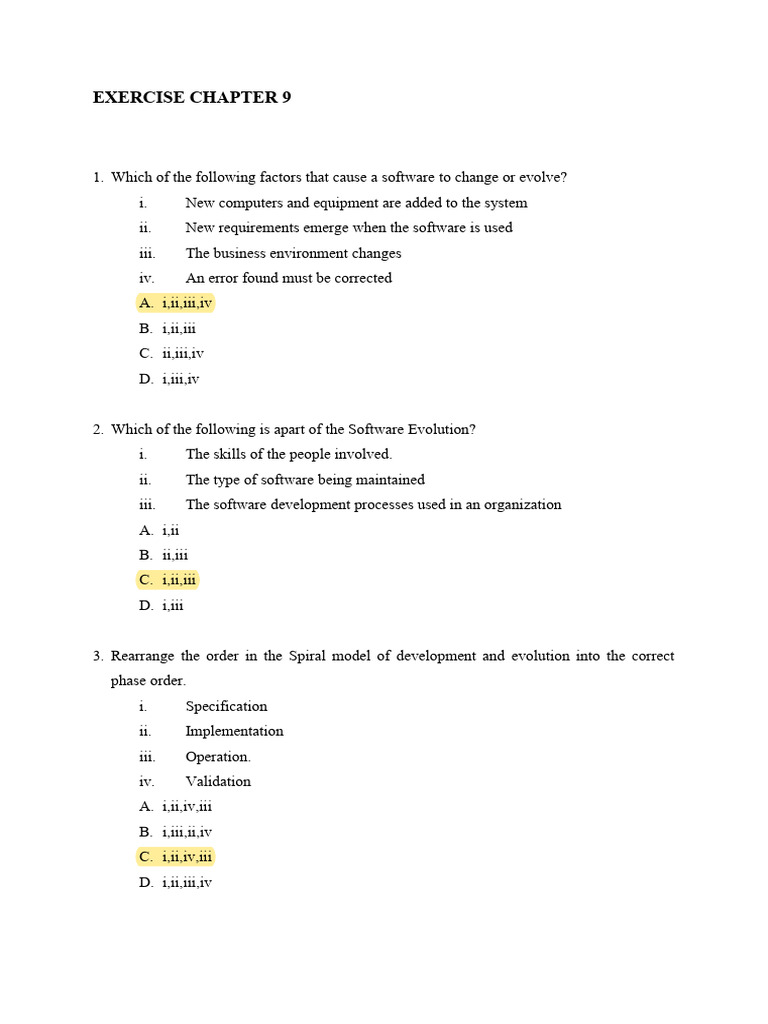 Exercise Chapter 9 With Answer | PDF | Software | System