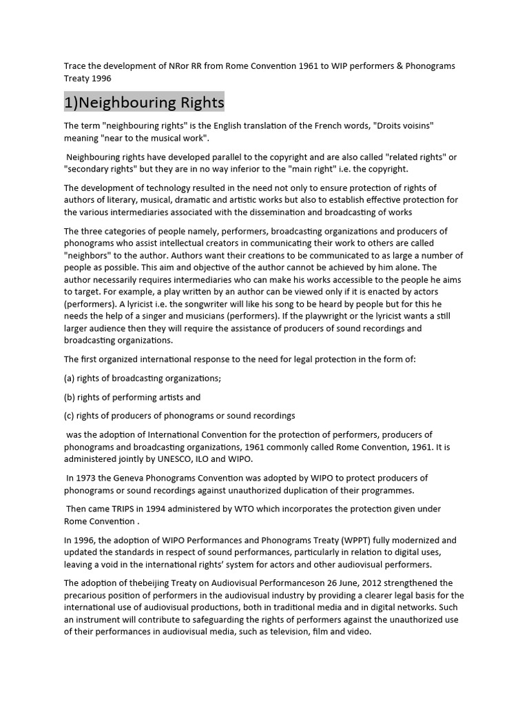 Ipr Short Notes | PDF | Trade Secret | Trips Agreement