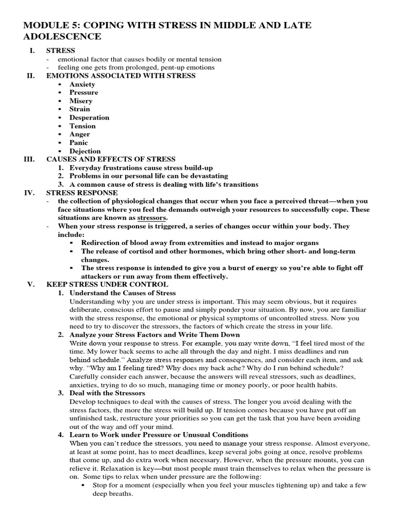 Module 5 | PDF | Stress (Biology) | Fight Or Flight Response