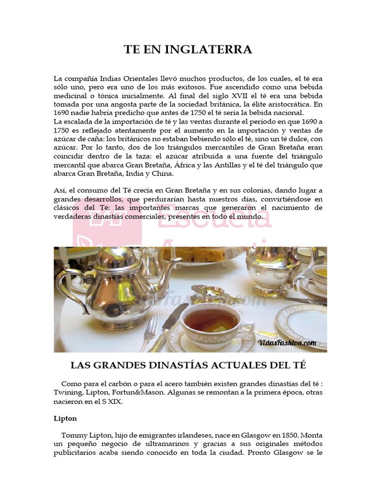 Te en Inglaterra | PDF | Té | Azúcar