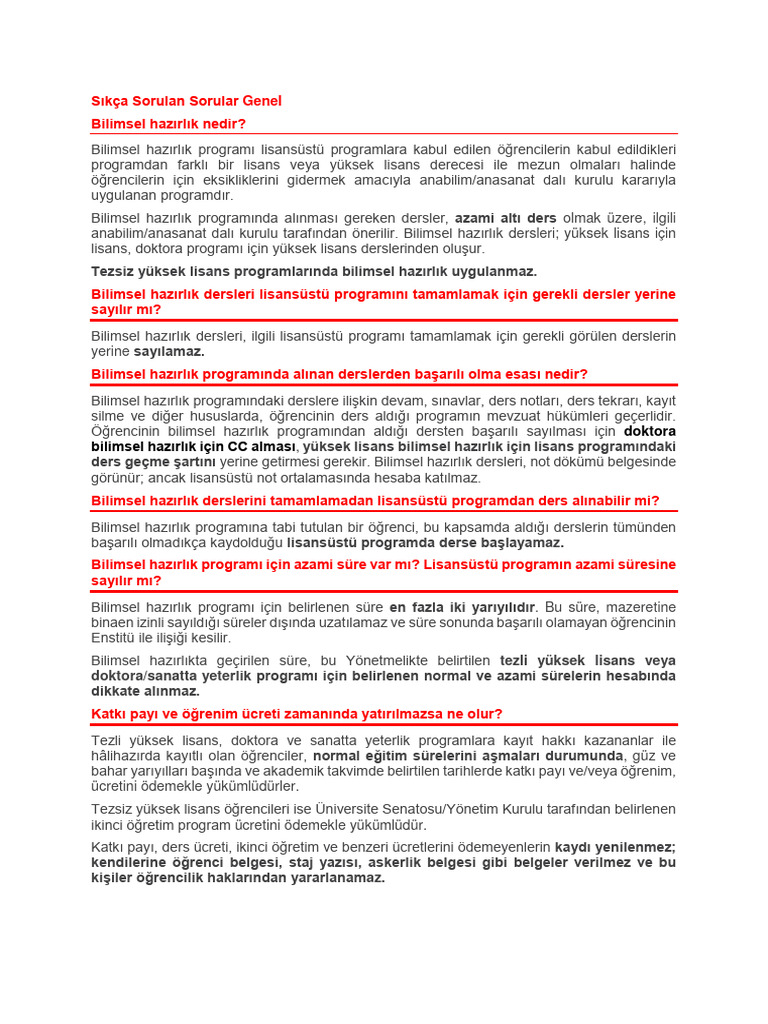 Sikca Sorulan Sorular Genel | PDF