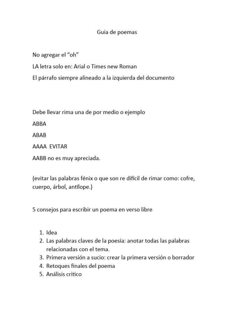 Guía para Escribir Poemas Efectivos | PDF