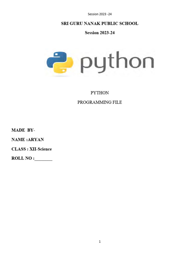 Aryan Class12 Cs File Pdf String Computer Science Integer Computer Science