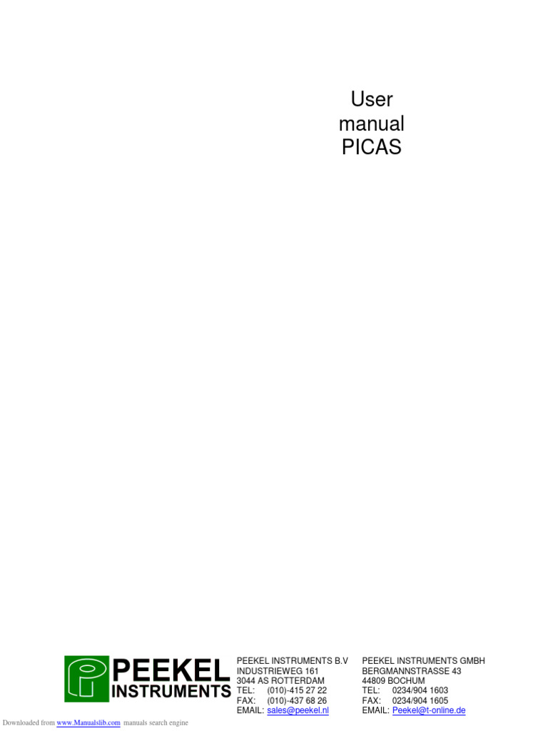 User Manual for PICAS V2.6.1 | PDF | Amplifier | Resistor
