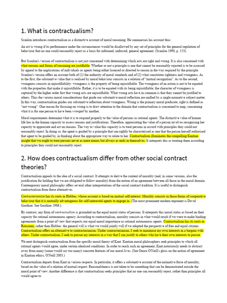 SEP Notes | PDF | Immanuel Kant | Autonomy