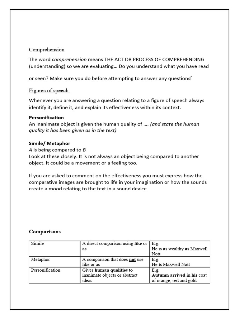 English HL Notes | PDF | Adjective | Part Of Speech