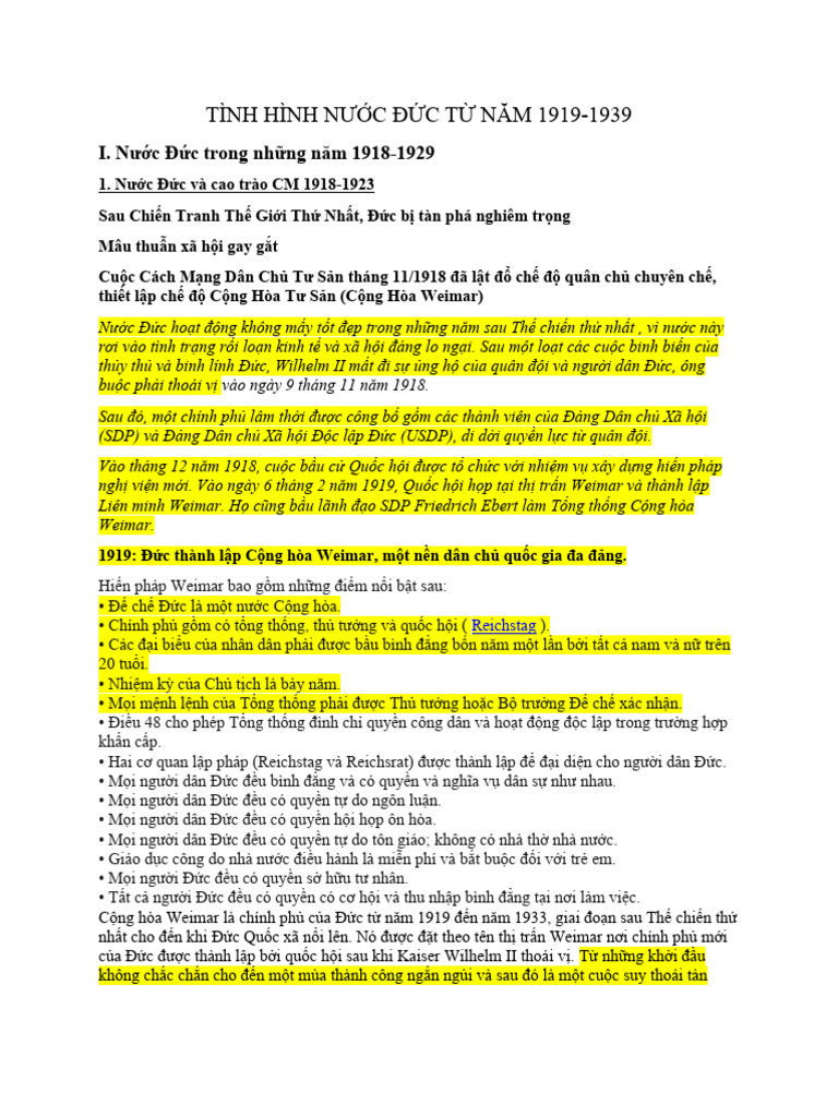 Tình Hình Đ C T Năm 1919-1939 | PDF