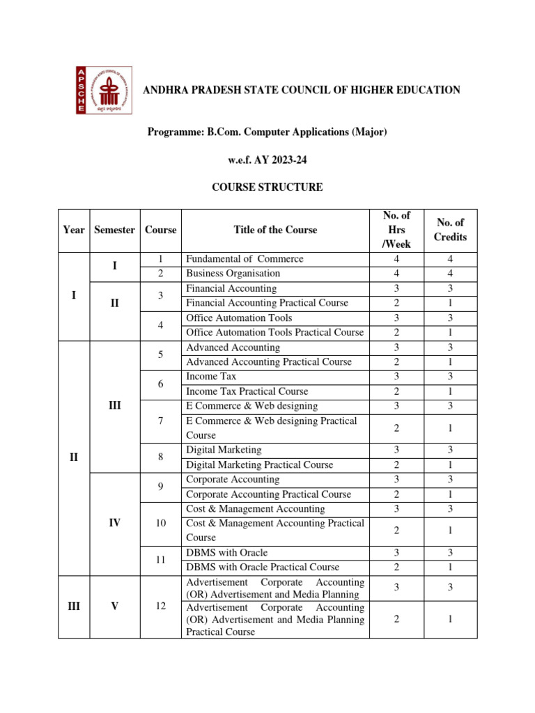 27 B.com Computer Applications (Hons) Major | PDF | Html | Digital ...