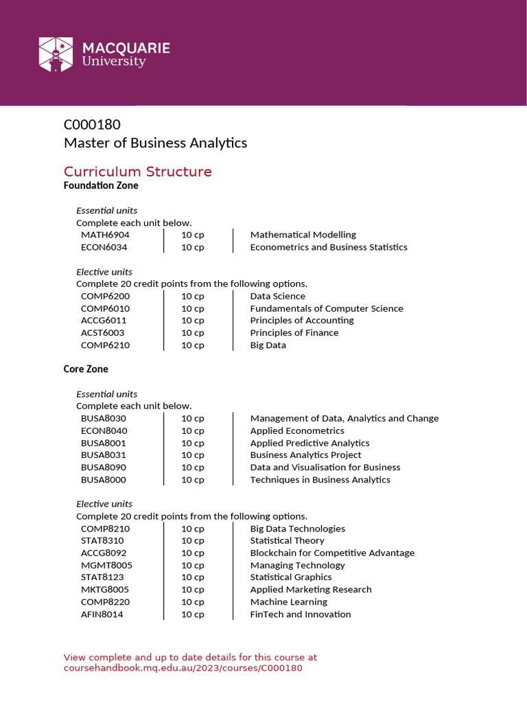 Business Analytics Courses | PDF