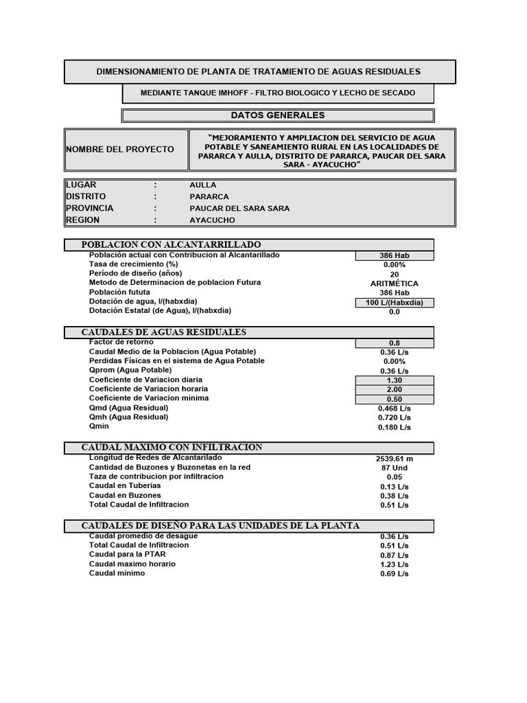 04 Diseño de Lecho de Secado | Descargar gratis PDF | Aguas residuales ...