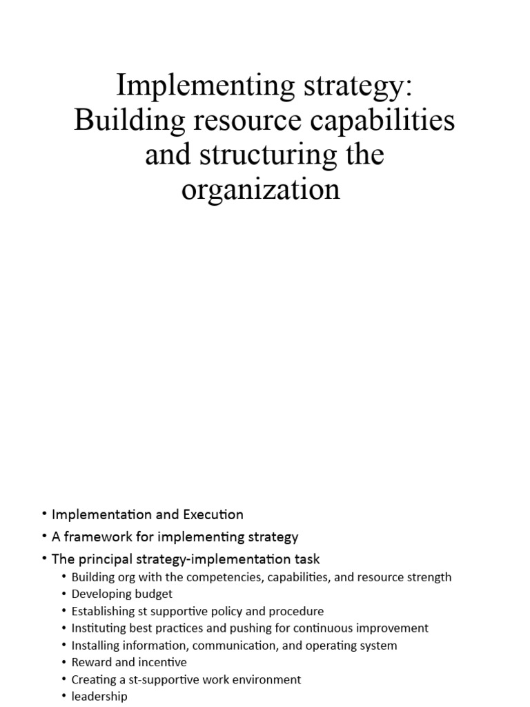 Implementing Strategy | PDF | Competence (Human Resources) | Empowerment