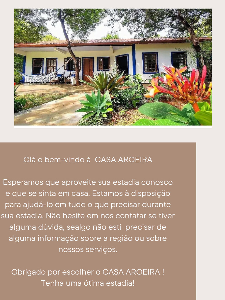 Manual Do Hóspede Casa Aroeira | PDF