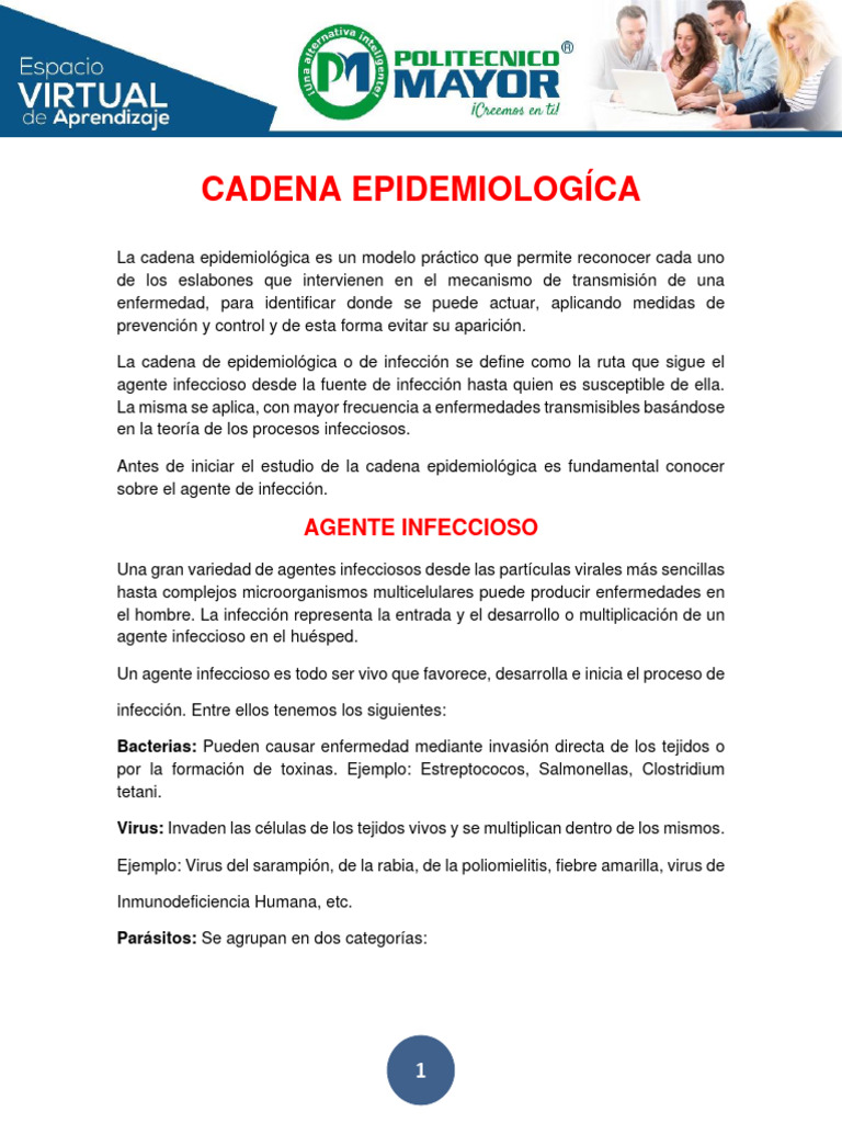 Documento 2. Cadena de Transmisión de La Infección | PDF | Infección ...