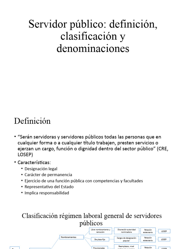 Clasificación y Roles de Servidores Públicos | PDF | Servicio Civil ...