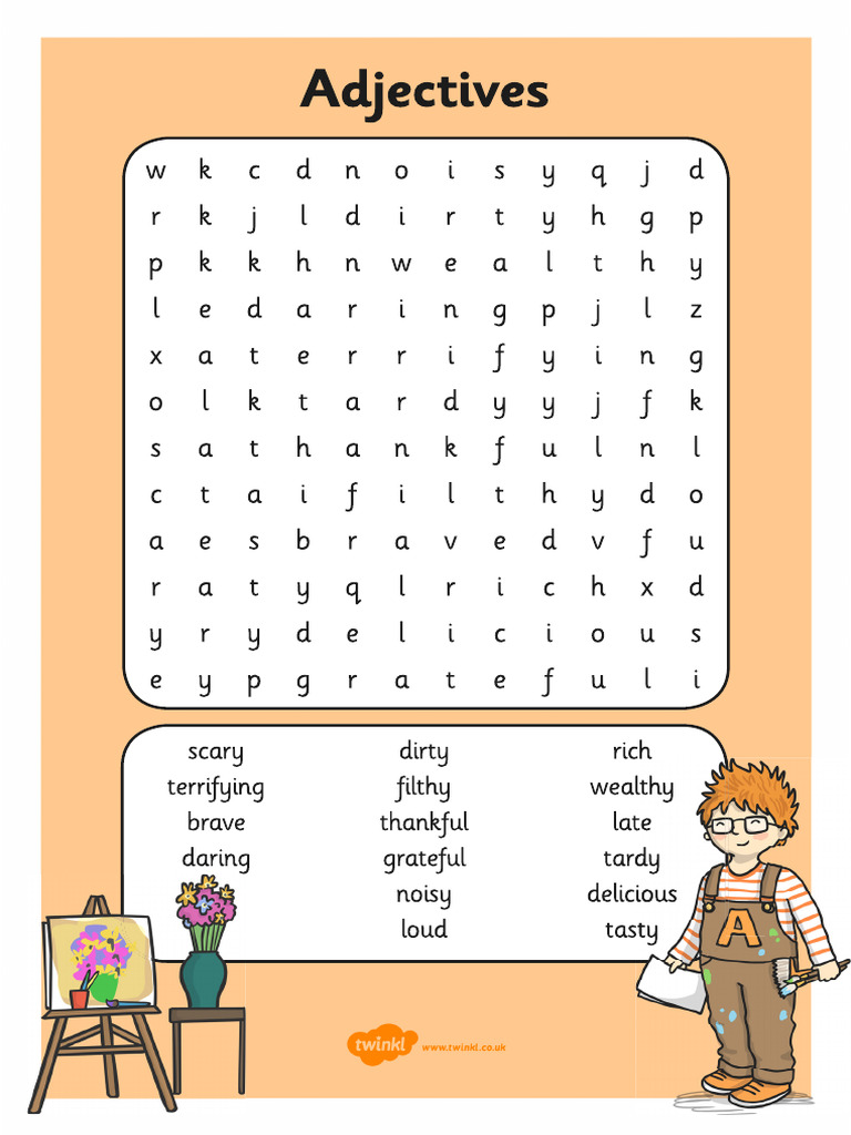 ROI L 008 Adjective Word Search | PDF