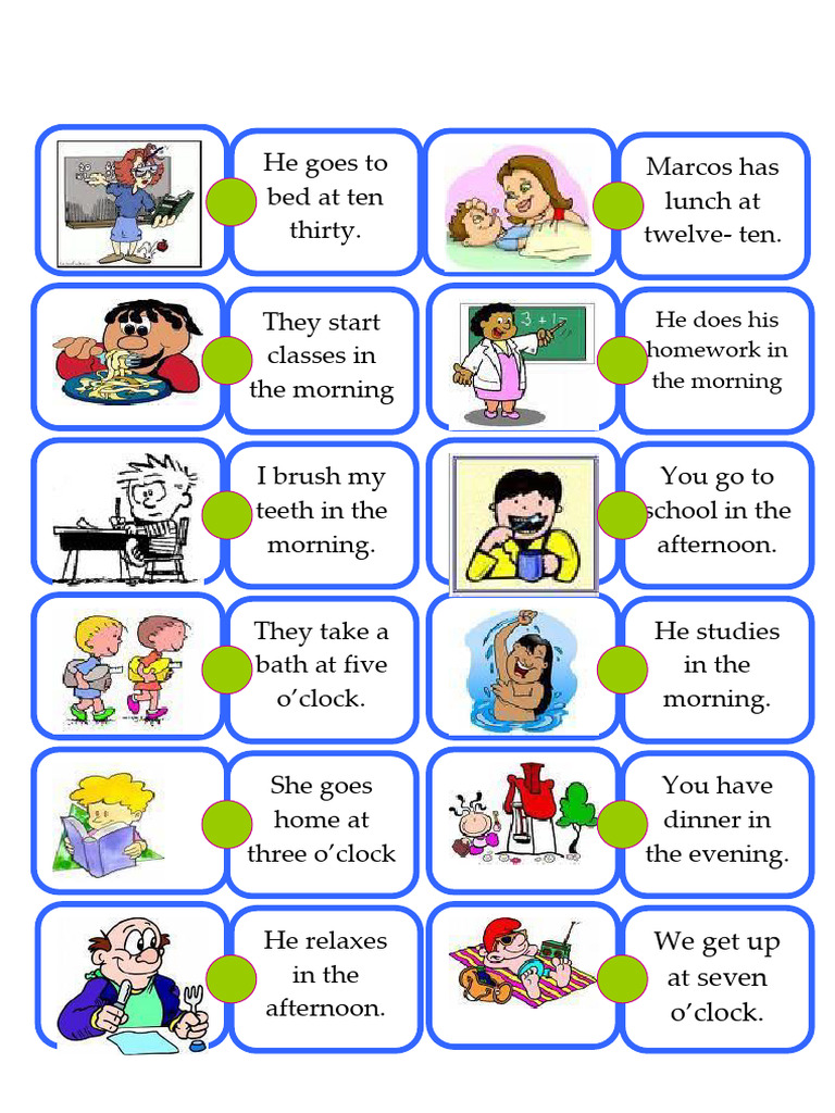 Daily Routine Activities and Times | PDF | Language Arts & Discipline