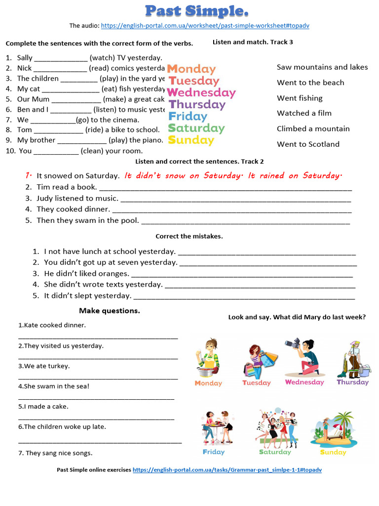 94 Past Simple Activities With Listening and Speaking Grammar Drills 136953 | PDF | Language ...