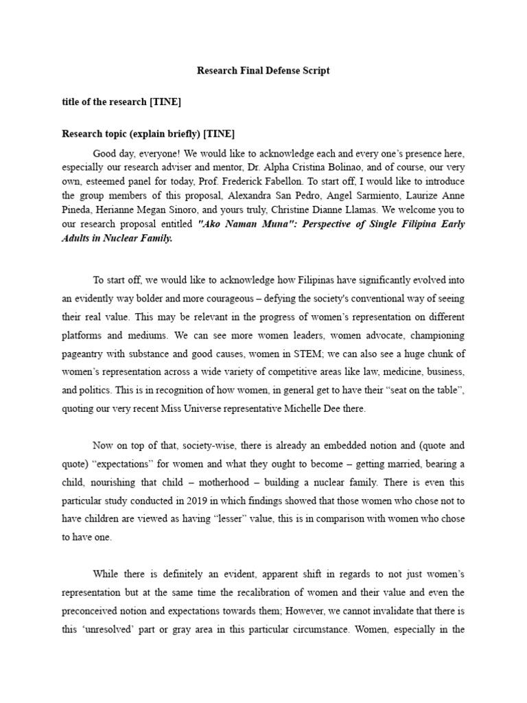 Research Final Defense SCRIPT | PDF | Social Science