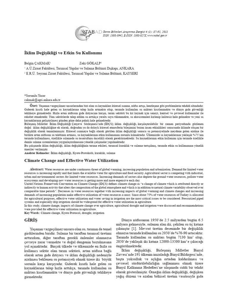 Klim de - I - Ikli - I Ve Etkin Su Kullan - M - (#385100) - 412829 | PDF