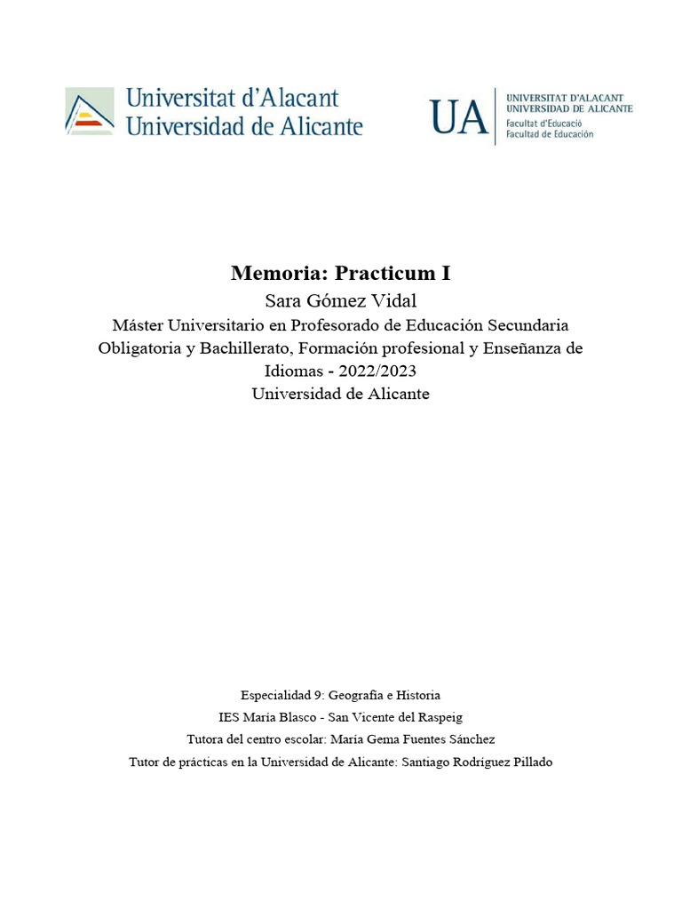 Prácticum 1 | PDF | Maestros | Comisión Europea