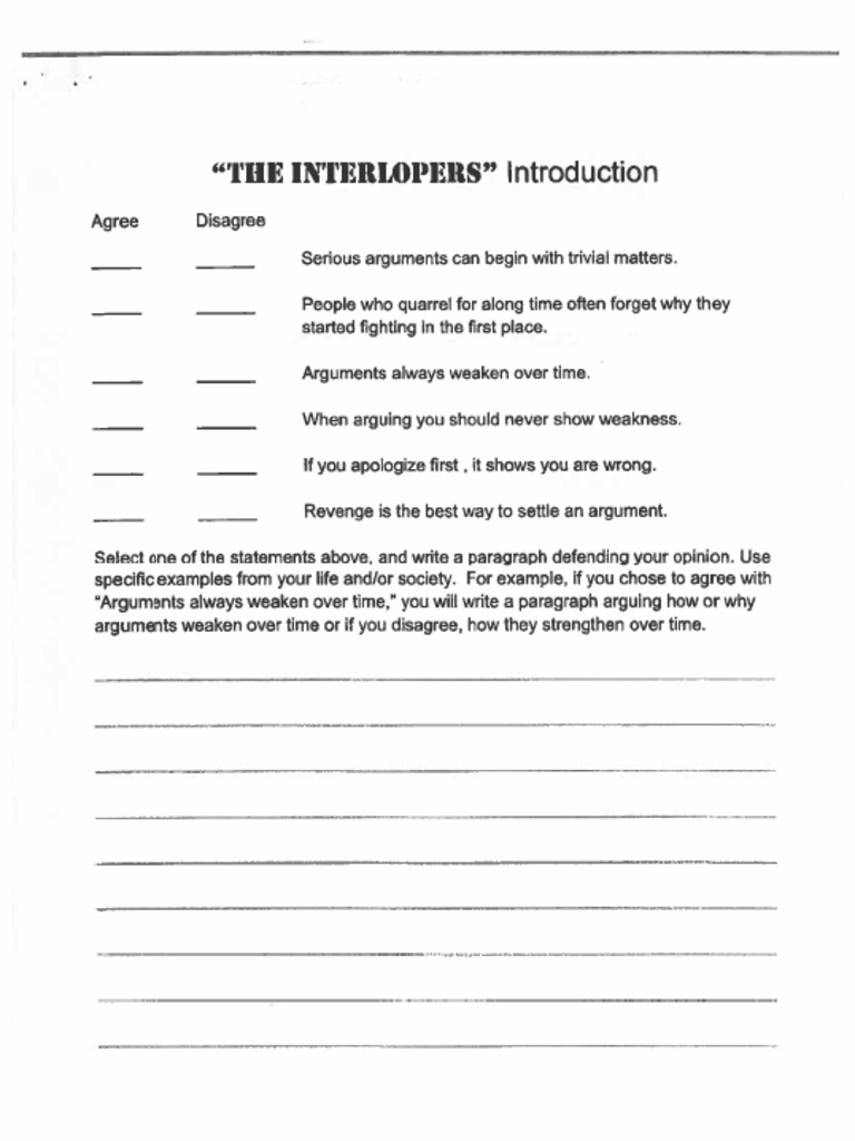 Interlopers, Characterization, and Setting | PDF