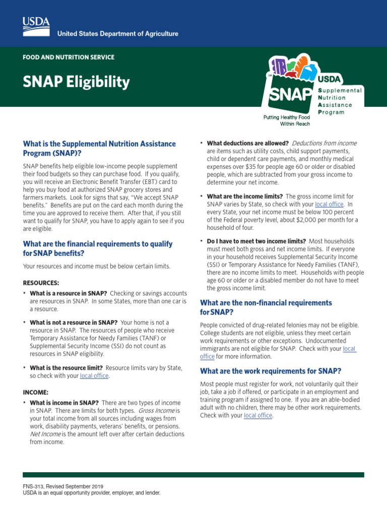 2019 FNS 313 SNAP English For 508 | PDF | Supplemental Nutrition Assistance Program ...