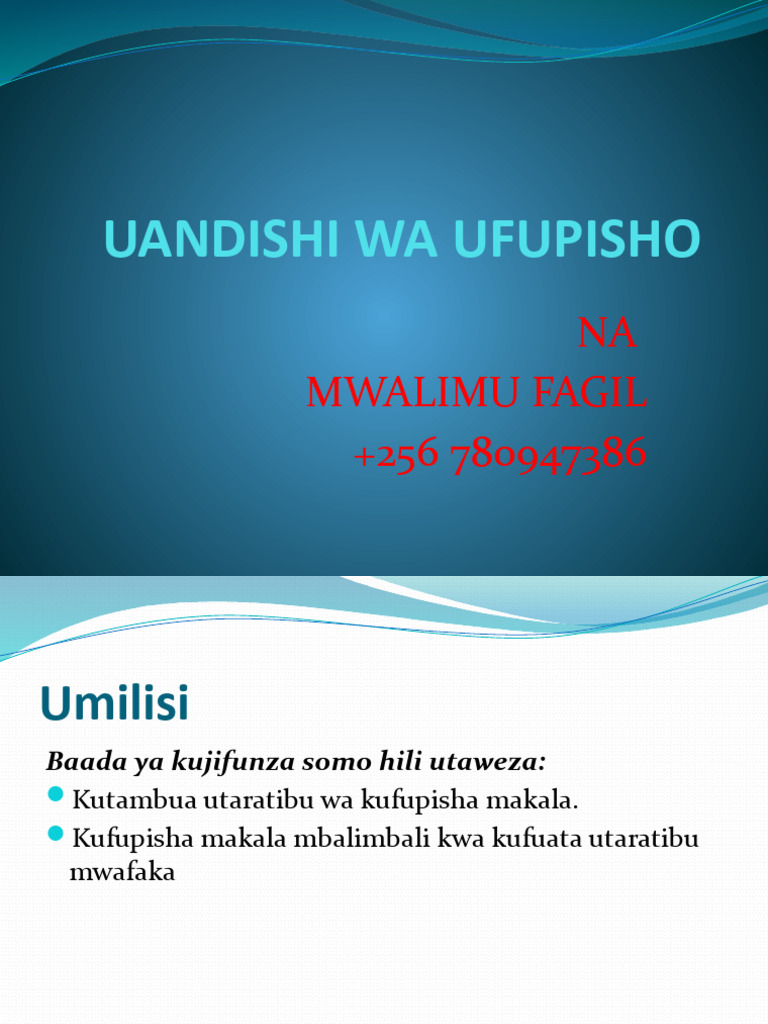 Uandishi Wa Ufupisho | PDF