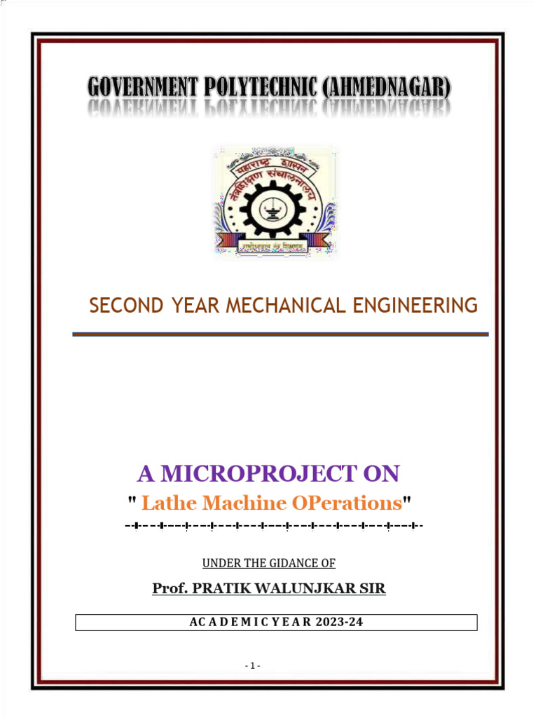 MPR Micro Project Report | PDF | Metalworking | Machines