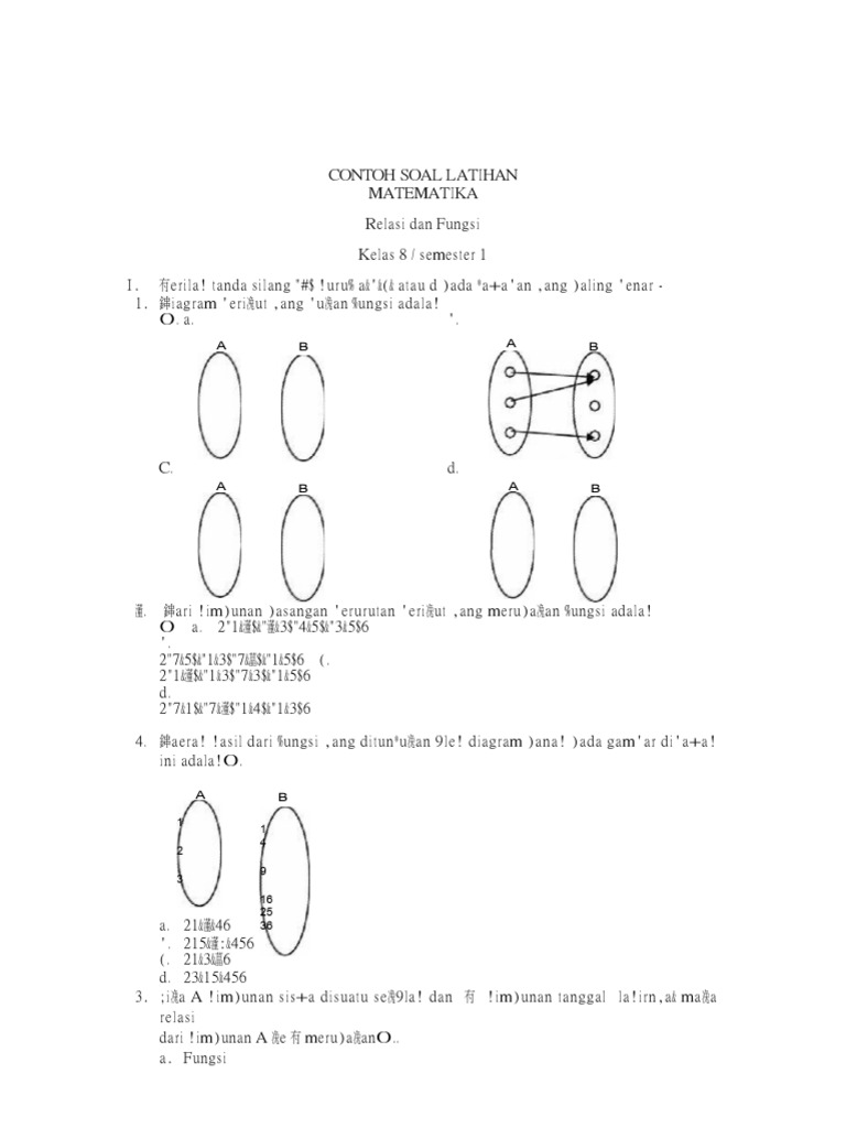 82 Contoh Soal Latihan Matematika Relasi Dan Fungsi Kelas 8 Smpdocx | PDF | Metode & Bahan Ajar