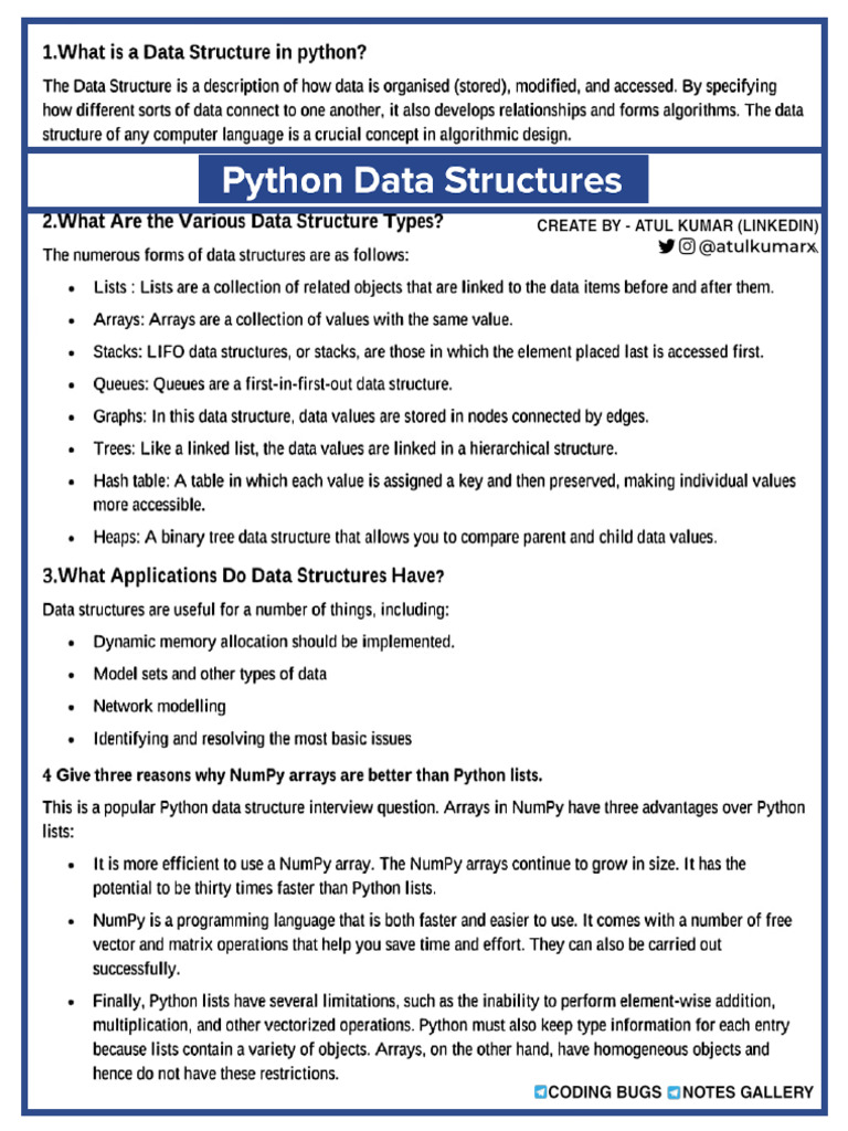Python Data Structures | PDF Python Data Structures | PDF