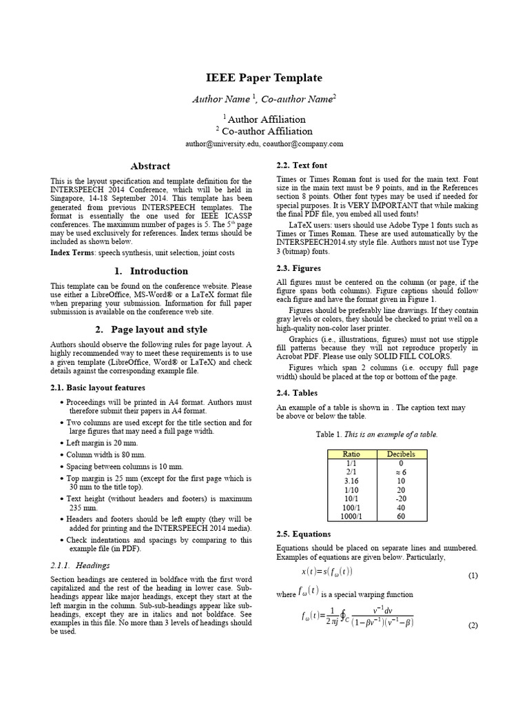IEEE Paper Template | PDF | Page Layout | Text