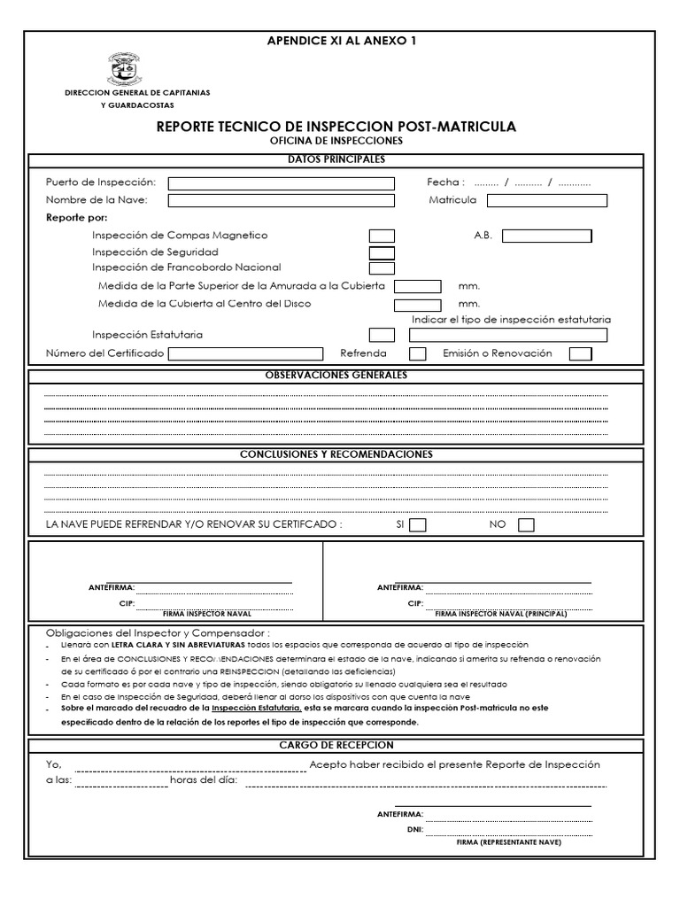Informe de Inspección Naval | PDF | Buques