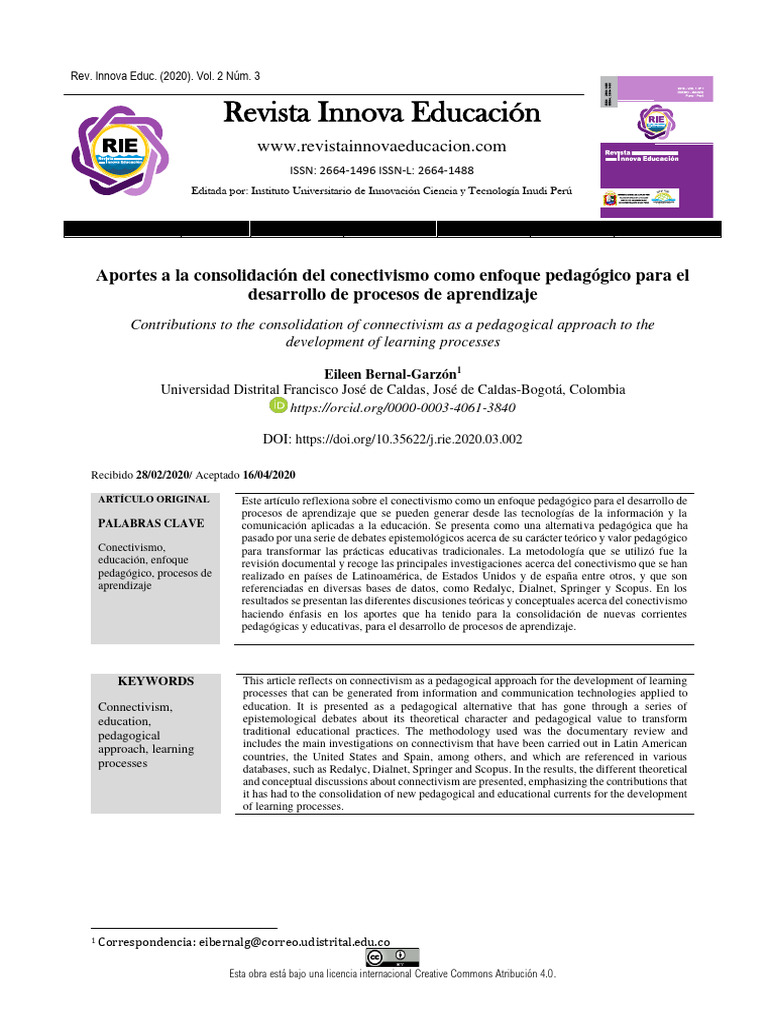 El Conectivismo Como Enfoque Pedagogico | PDF | Aprendizaje | Teoría